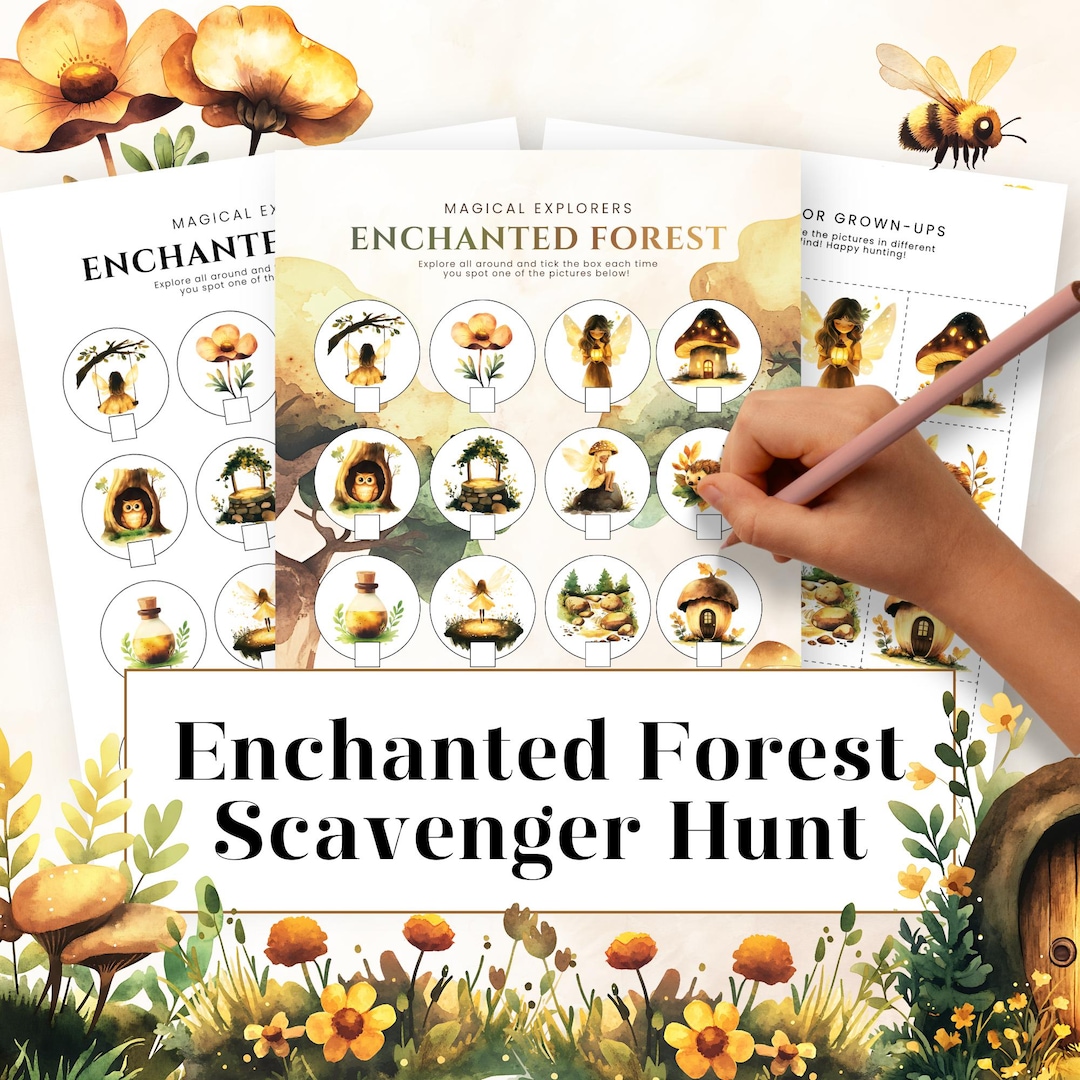 Enchanted Forest Scavenger Hunt, Printable Nature Game for Young ...
