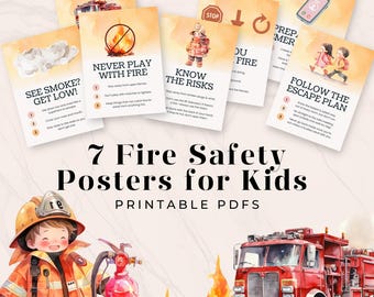 Fire Safety Preschool Posters, 7 Printable Classroom or Homeschool ...