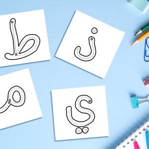 Arabic Alphabet Tracing Cards for Kids, Learn Arabic Alphabet, Muslim ...