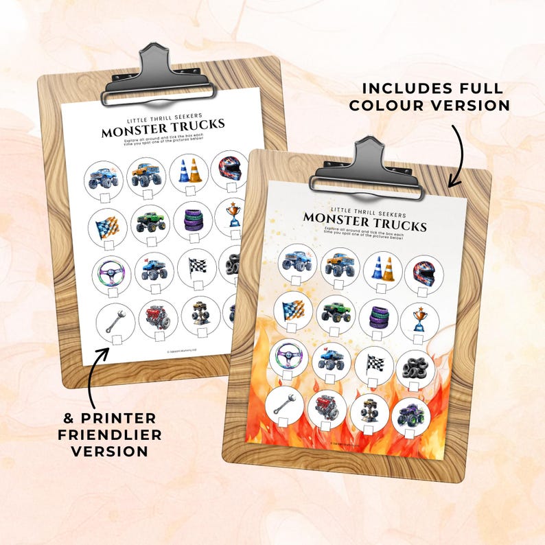 Monster Trucks Scavenger Hunt, Printable Kids Game, Indoor Treasure ...