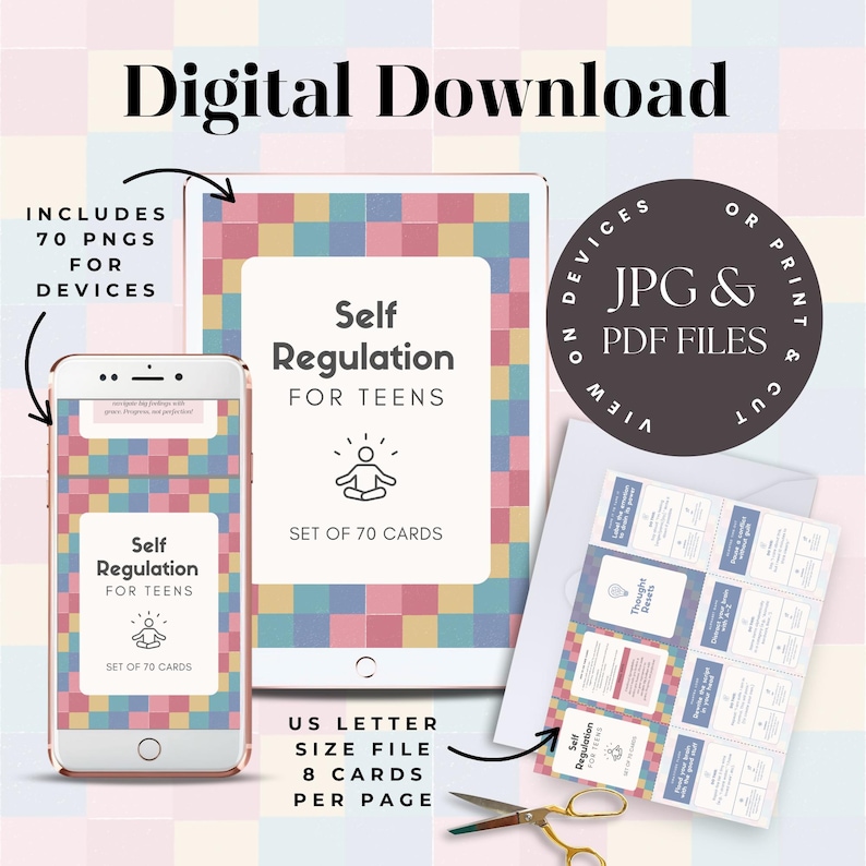 Self Regulation Cards for Teens, Emotional Coping Skills, Mindfulness ...