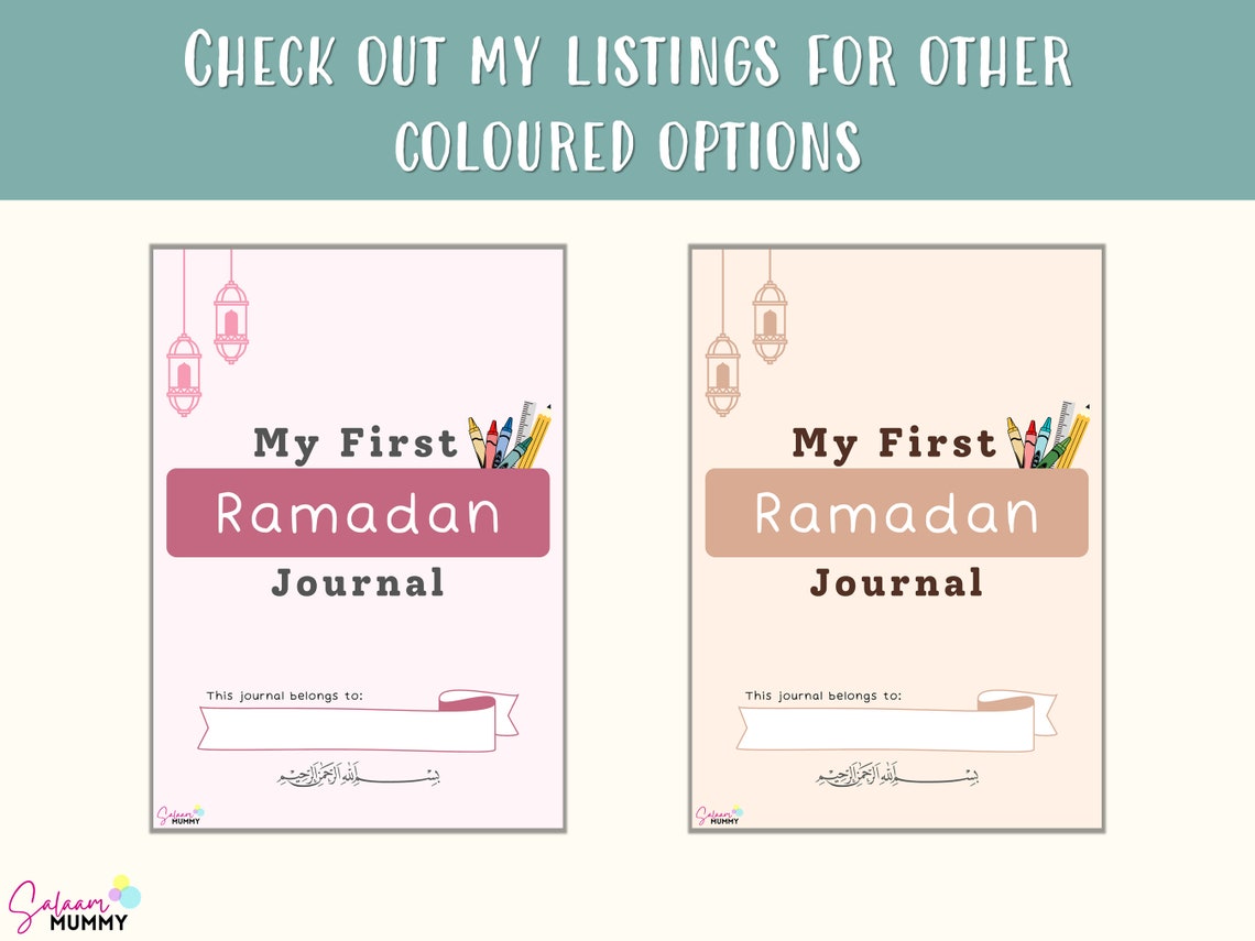 My First Ramadan Journal for Kids Islamic Journal for Children Quran ...