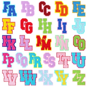 Varsity Letter Patches Chenille Patches ABC Colorful Patches Iron on ...