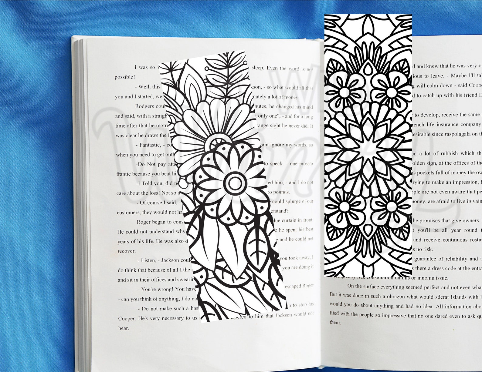 Set of 6 Printable Bookmarks to Color Yourself - 2x6: Cool Floral ...