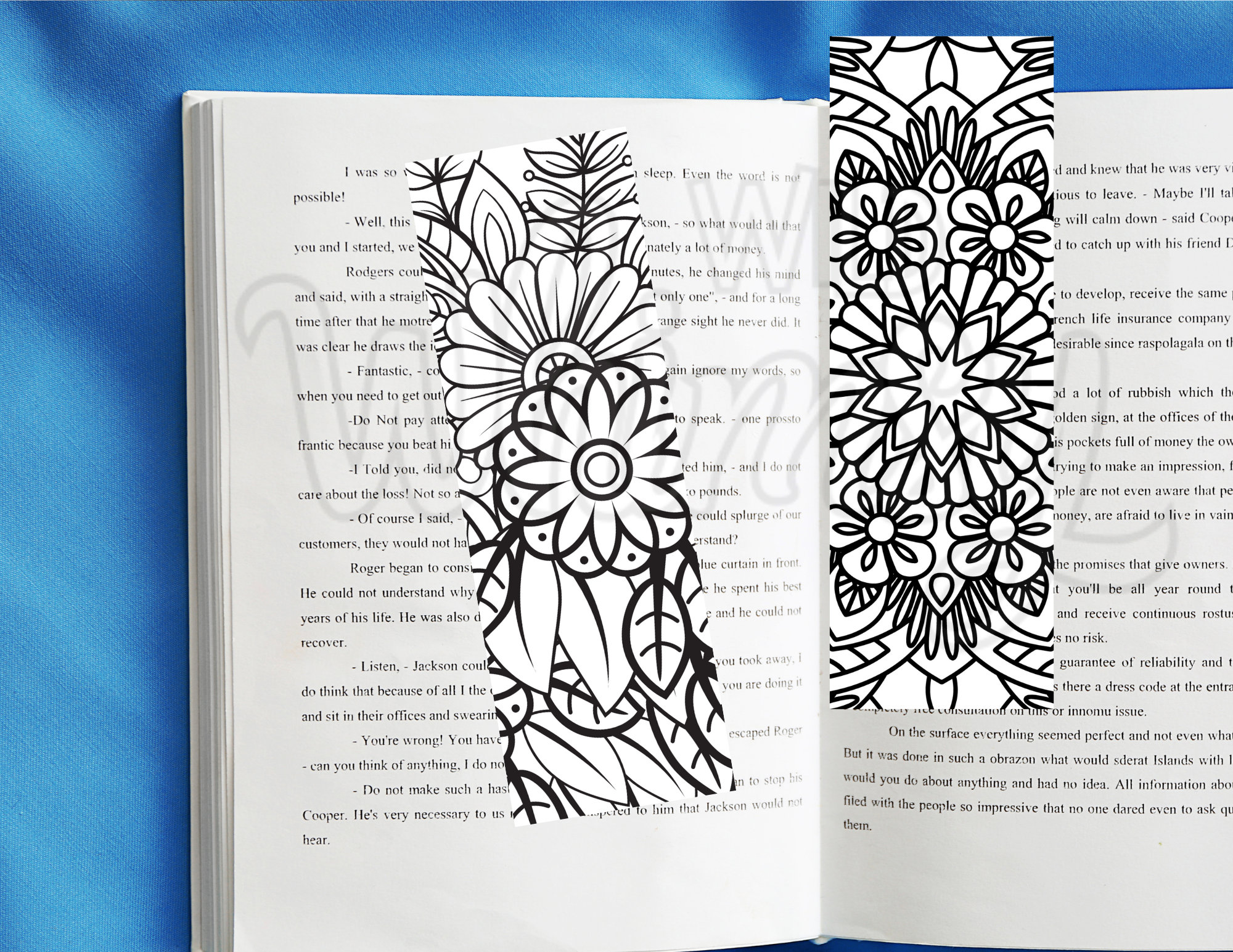 Set of 6 Printable Bookmarks to Color Yourself - 2x6: Cool Floral ...