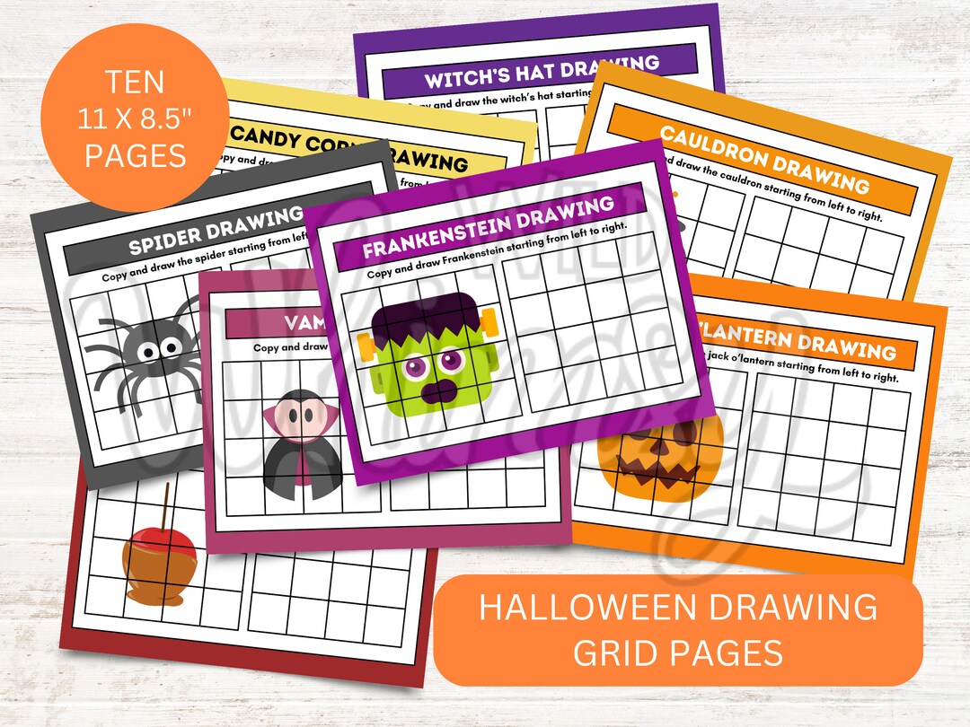 Halloween Learn-to-draw Grids - Fun Halloween Activity for Kids - Jack ...