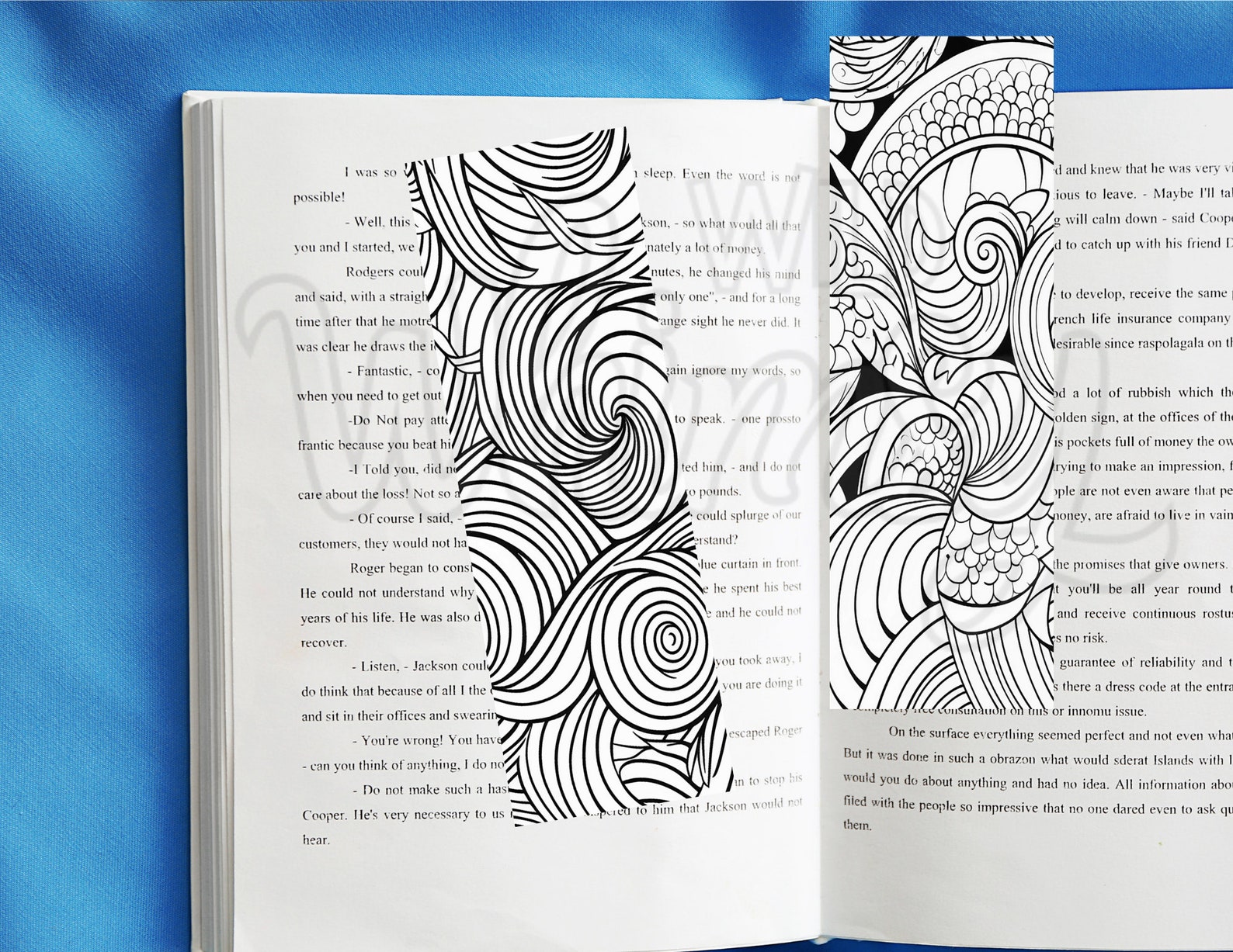 Set of 6 Printable Coloring Bookmarks 2x6: Funky Swirls and Florals ...