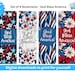 Set of 6 Printable Bookmarks 2x6: God Bless America, Patriotic, Red ...