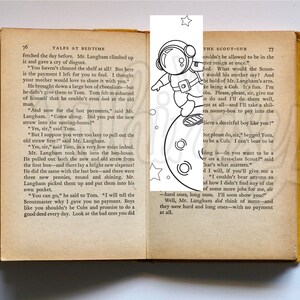 Space Coloring Bookmarks: Astronauts, Planets, Rockets (digital ...