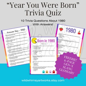 1980 Trivia Game: Gen-x Birthday Party Activity (PDF Download) - Etsy