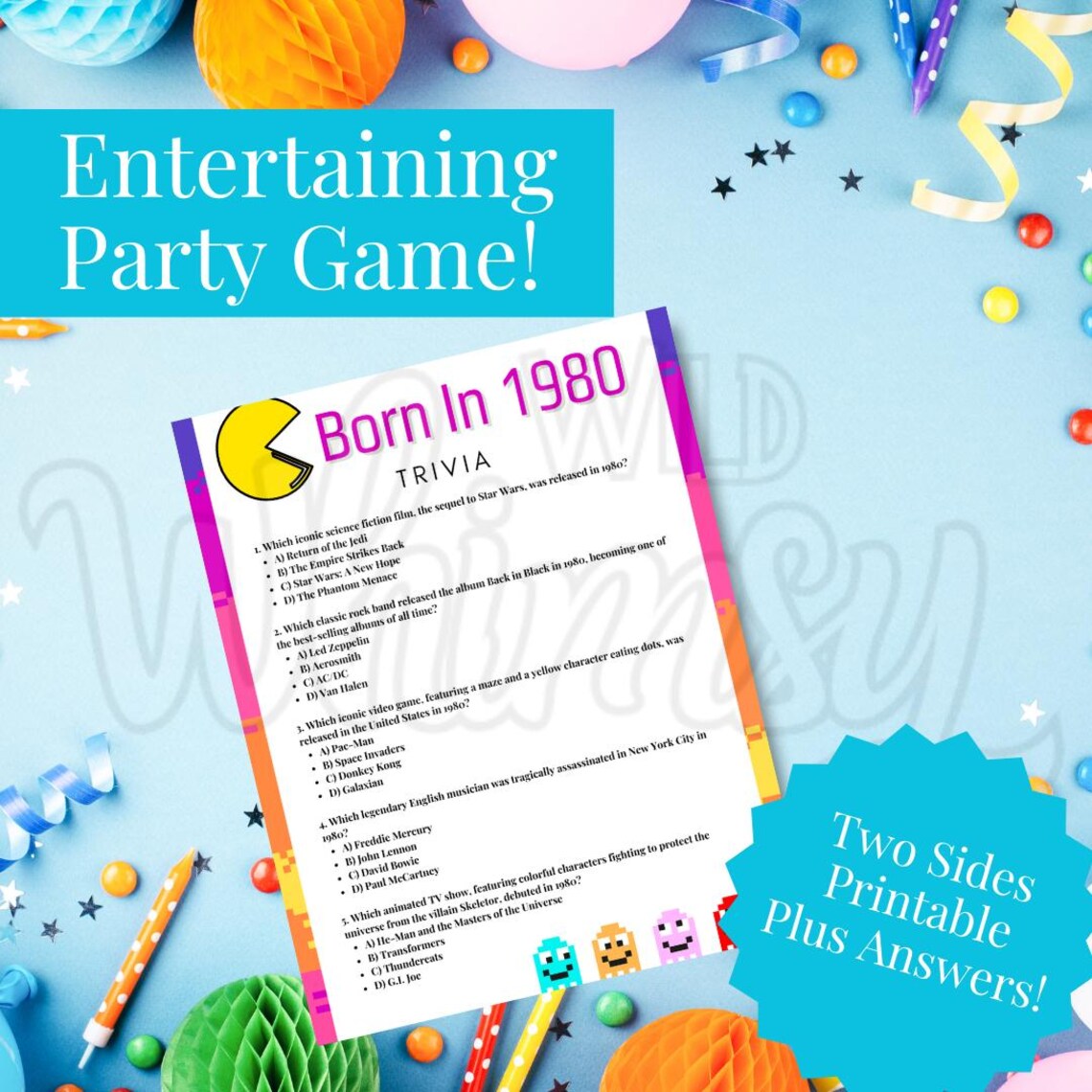 1980 Trivia Game: Gen-x Birthday Party Activity (PDF Download) - Etsy