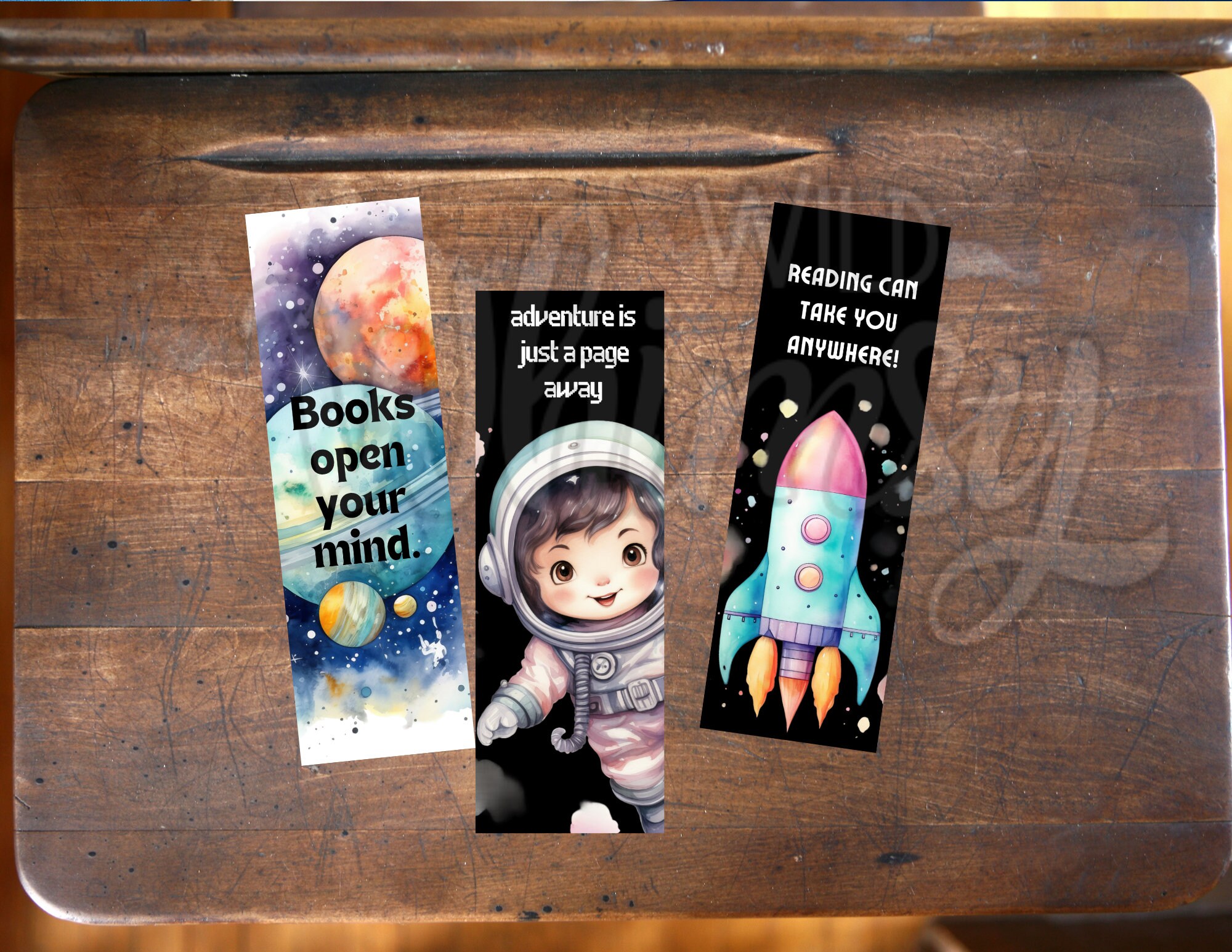 Set of 6 Printable Bookmarks 2x6: Space Exploration, Astronauts, Space ...