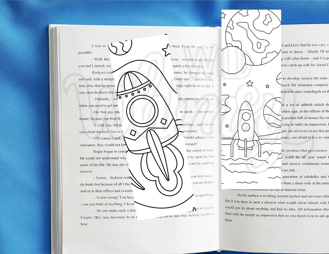 Space Coloring Bookmarks: Astronauts, Planets, Rockets (digital ...