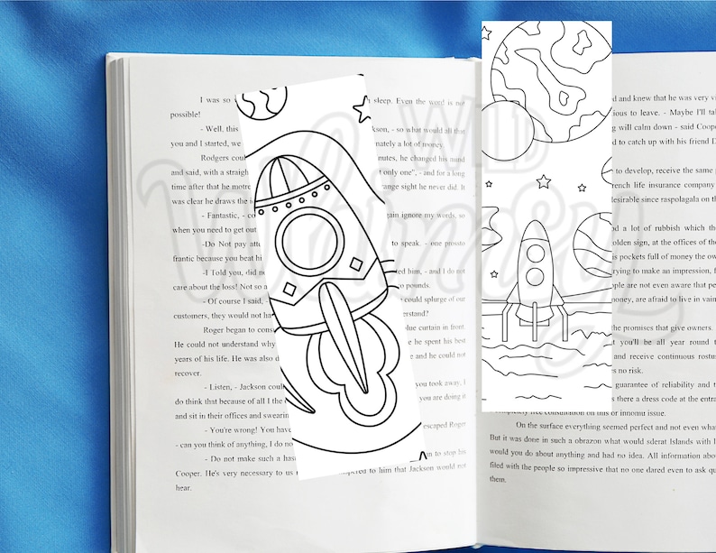 Space Coloring Bookmarks: Astronauts, Planets, Rockets (digital ...