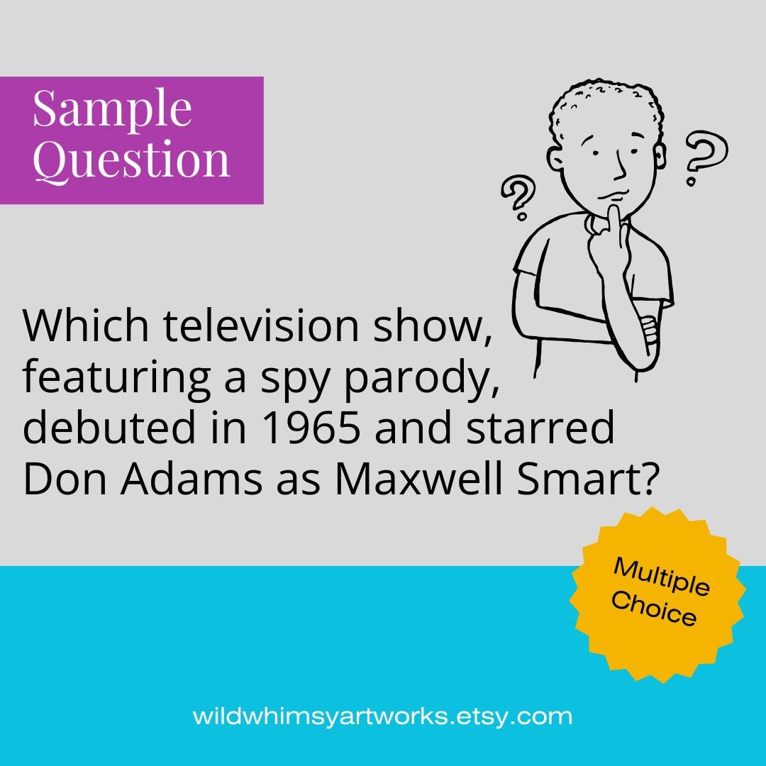 1965 Trivia Game: Gen-x Birthday Card Activity (digital Download) - Etsy