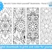 Set of 6 Printable Bookmarks to Color Yourself - 2x6: Cool Floral ...