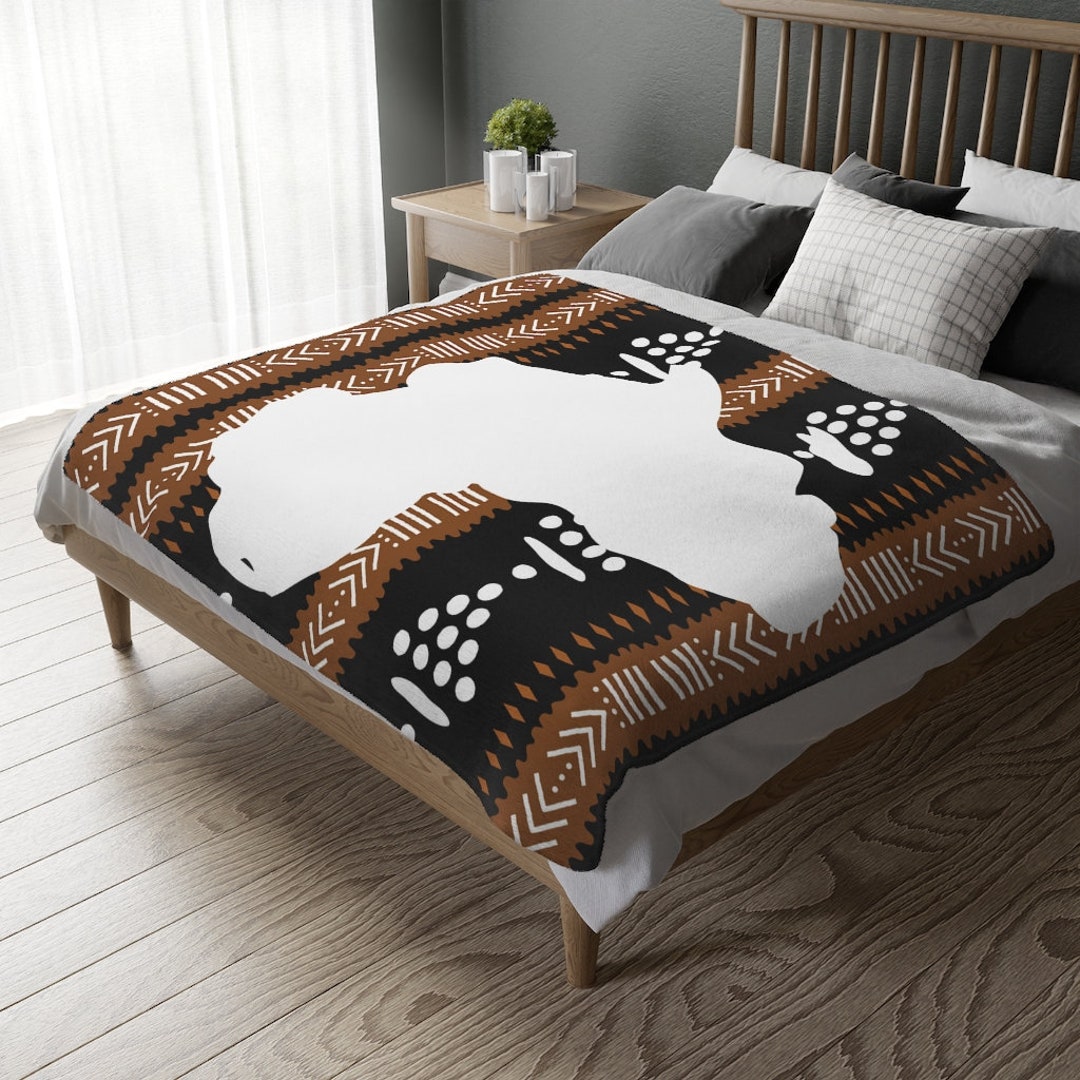 Map of Africa Blanket/ Afrocentric Blanket / Double Sided Blanket ...