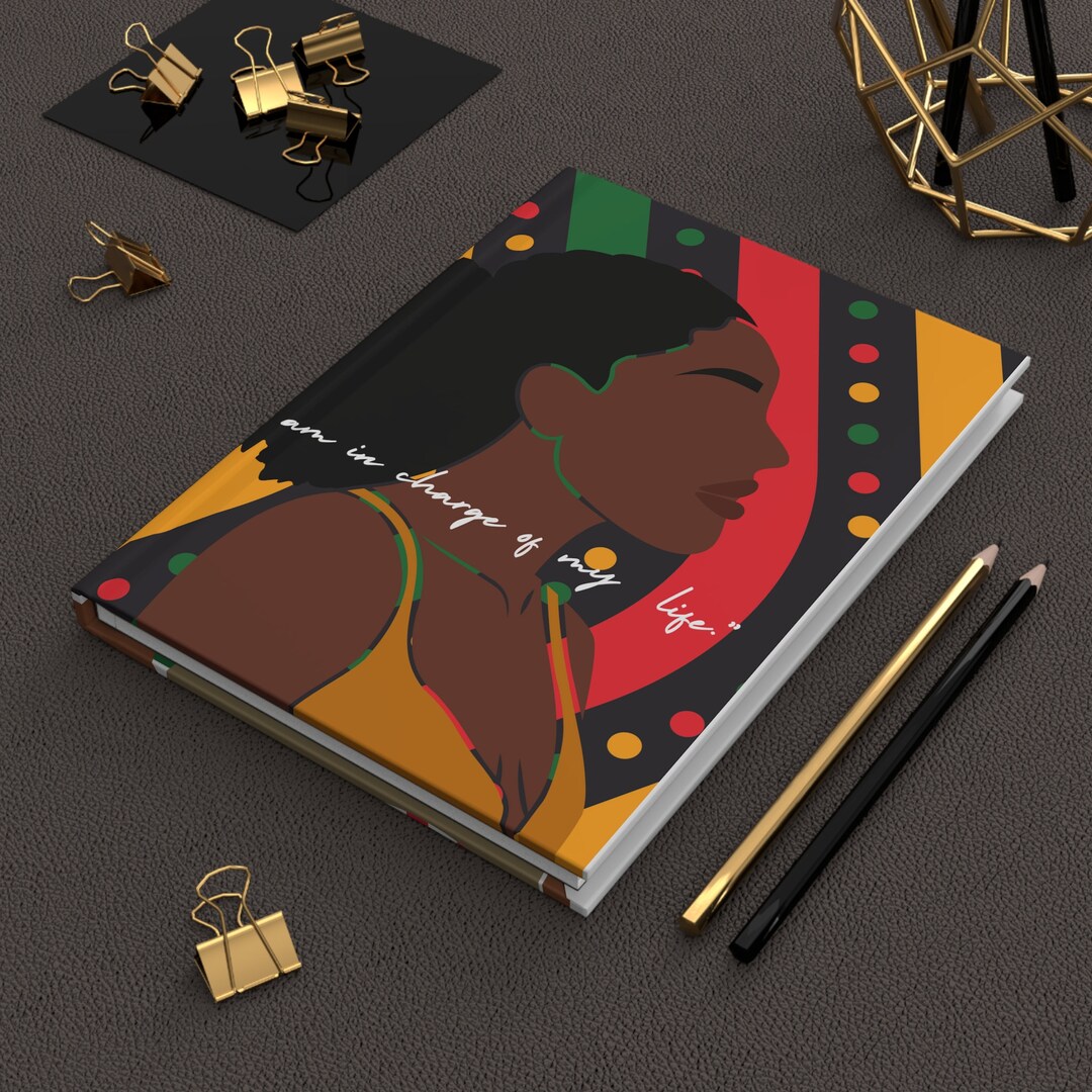 Black Woman Hardcover Journal Notebook, Black Girl Notebook, Womens ...