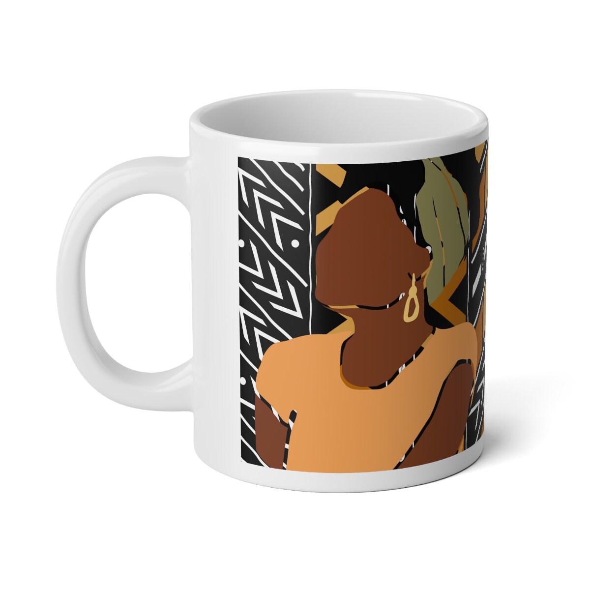 African Print Mug/ Unique Coffee Mugs/ Black Girl Art Mug/ - Etsy