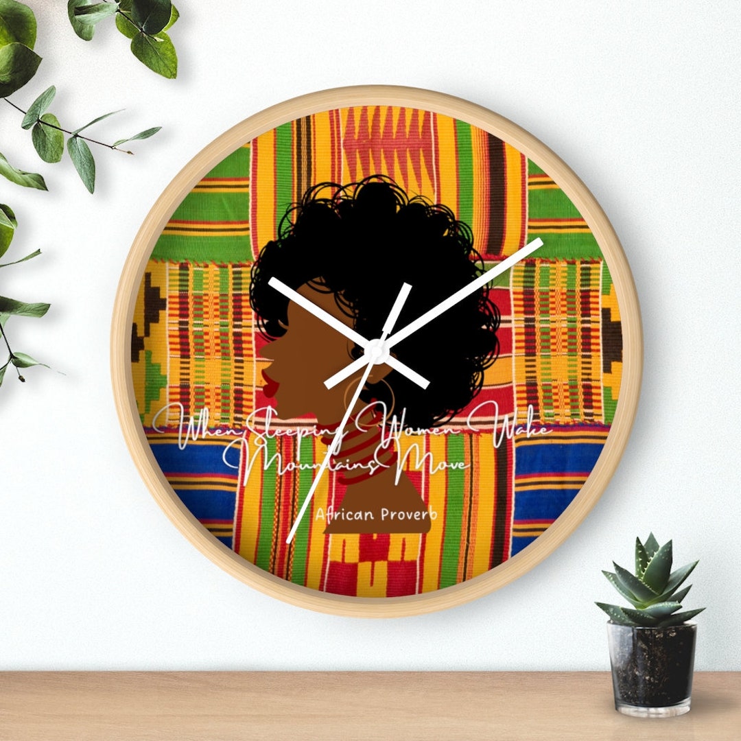African Wall Clock Decor/ Afrocentric Gift Clock/ African Wall Clock ...