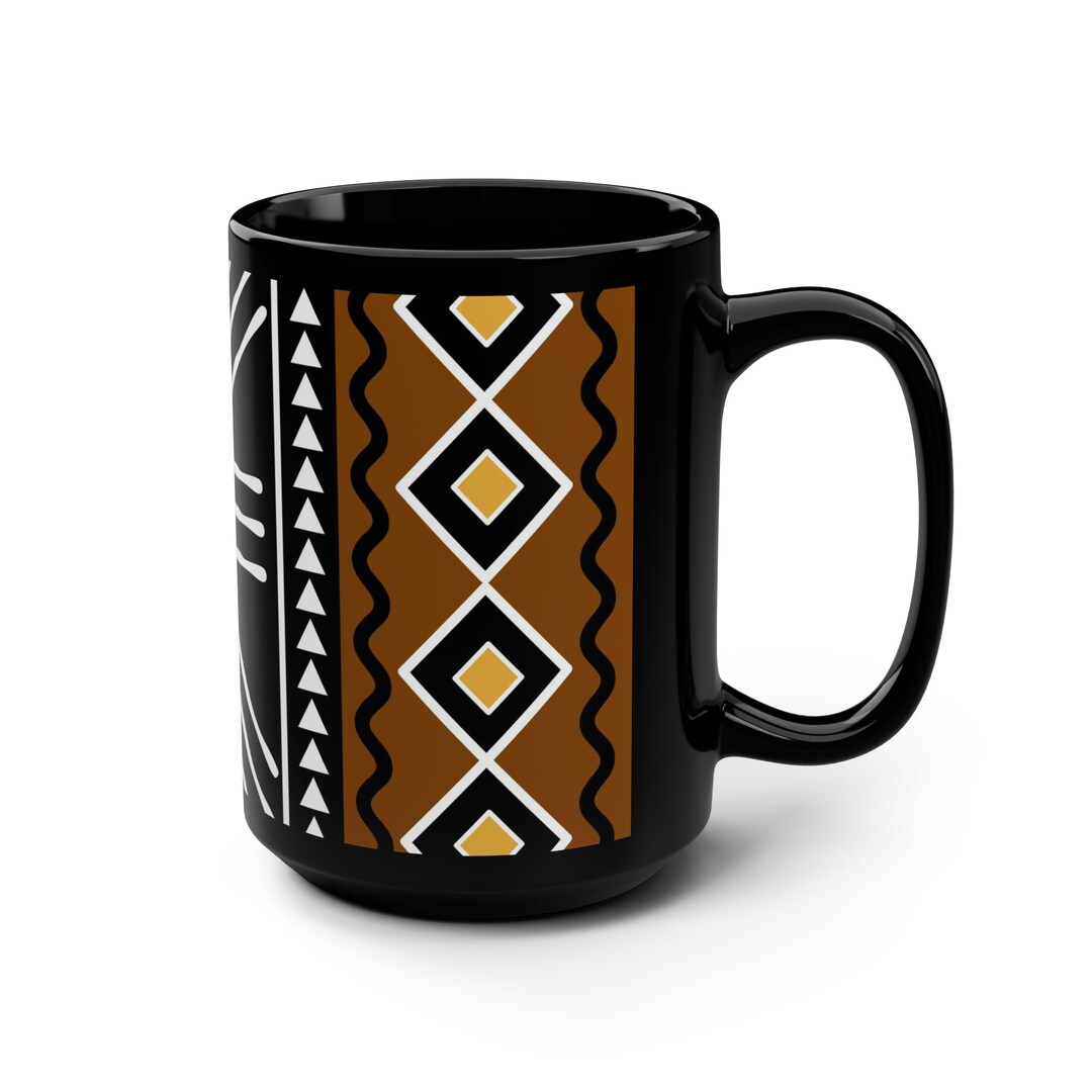 15oz African Print Mug/ Unique Coffee Mugs/ Black Art Mug/ Gift for Her ...