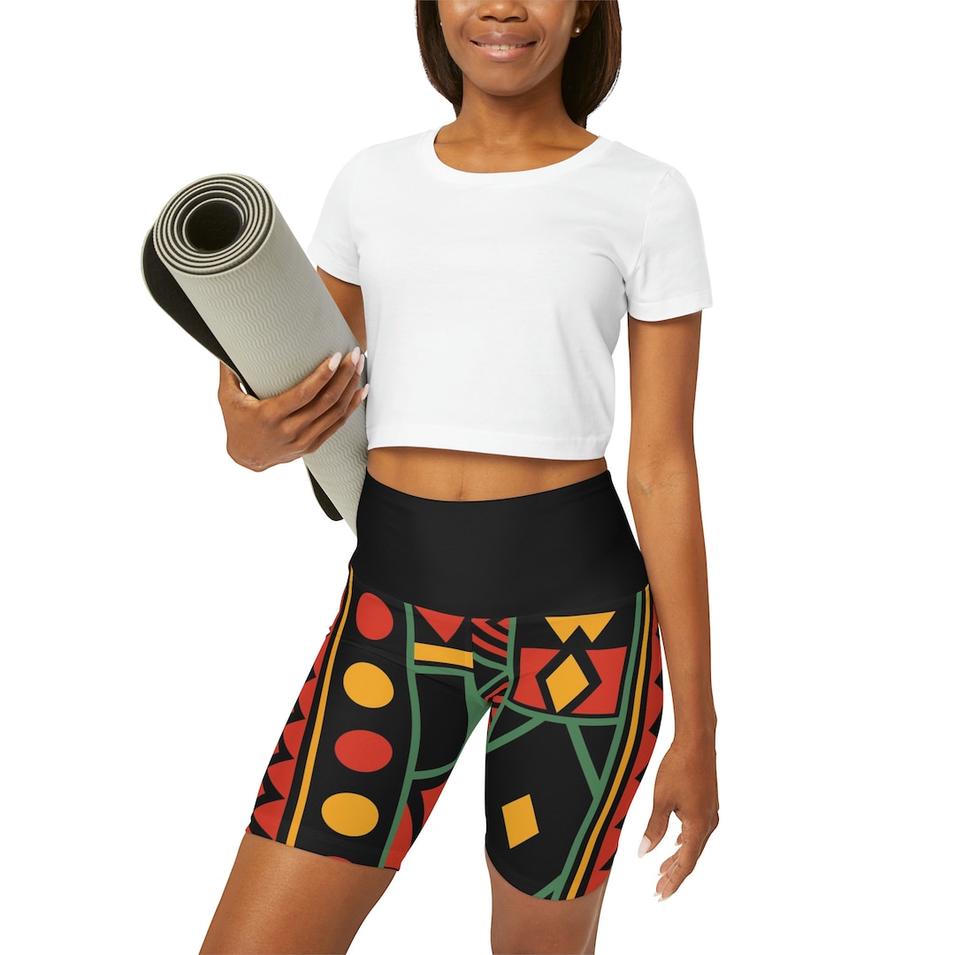 African Yoga Shorts, Ankara Work Out Pants for Women, Yoga Capri ...