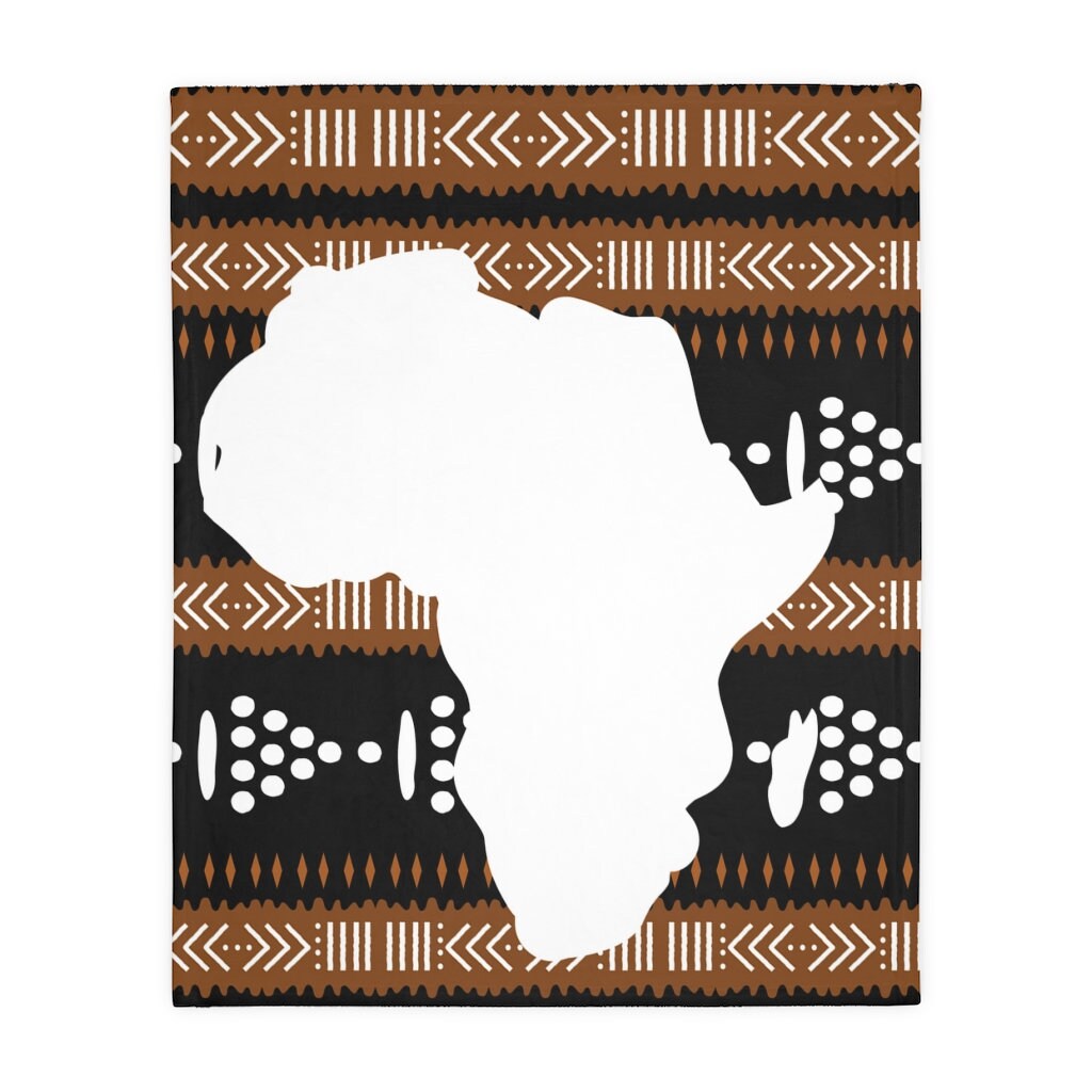 Map of Africa Blanket/ Afrocentric Blanket / Double Sided - Etsy