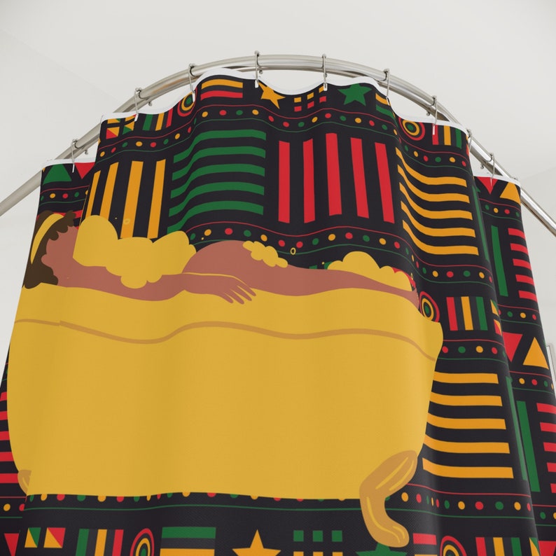 African Print Pattern Shower Curtain/ Black Woman Decor/ Afrocentric ...