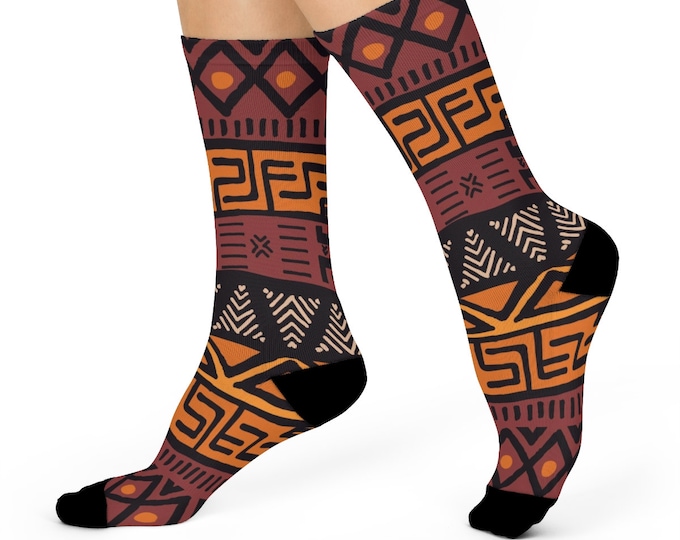 TENGA African Print Socks, Kwanzaa Socks, Bright Color Afro Art Print ...