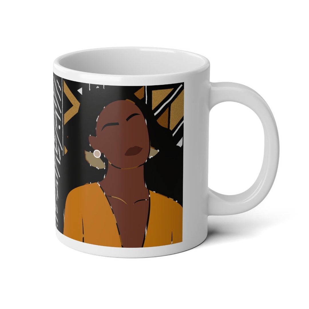 African Print Mug/ Unique Coffee Mugs/ Black Art Mug/ Gift for Her ...