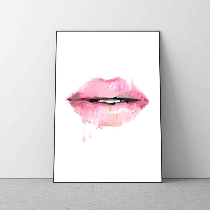 Pink Lips Poster - Etsy