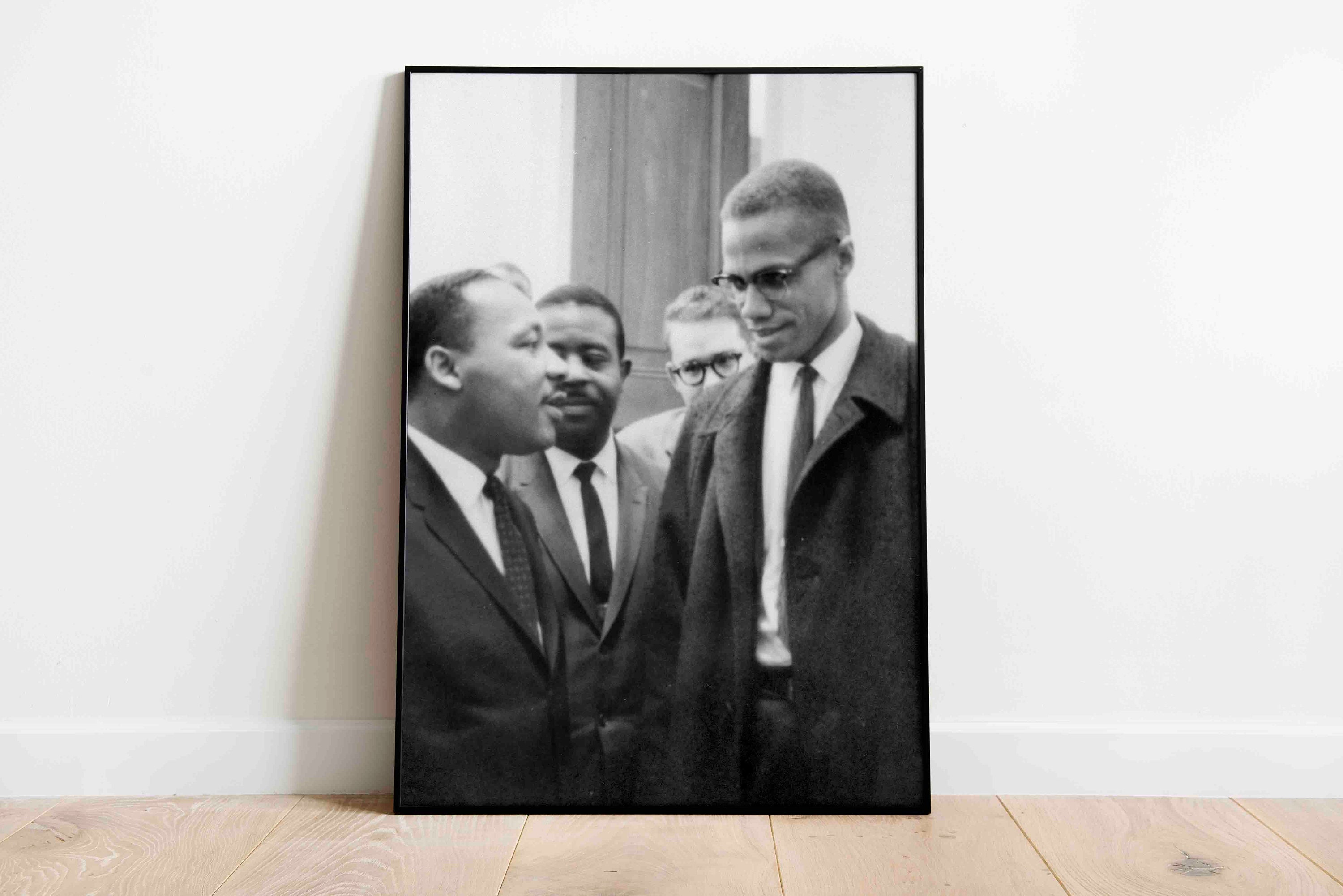 Malcolm X Meets Martin Luther King Jr Poster Print Black/white - Etsy ...