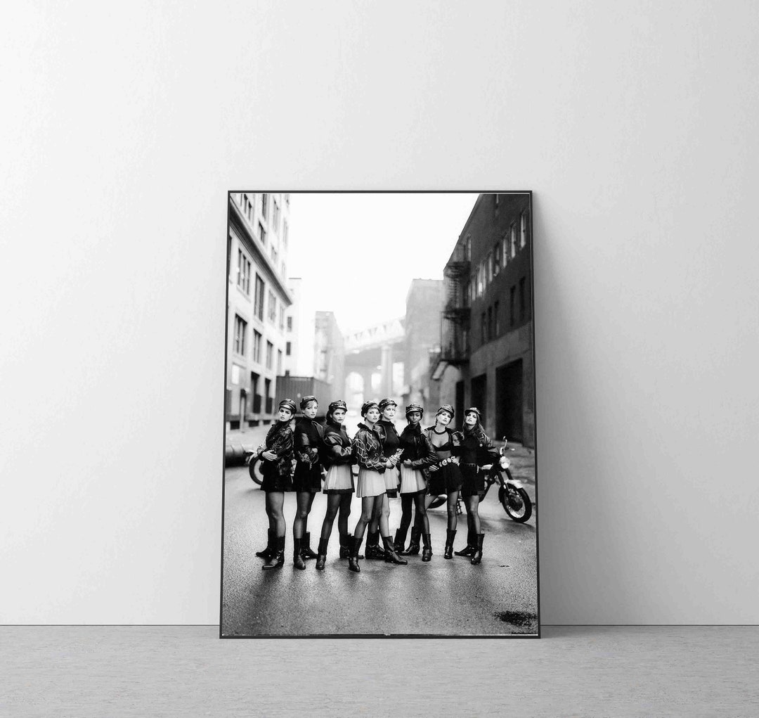 Naomi Campbell and Super Models Poster Print, Black and White Wall Art ...
