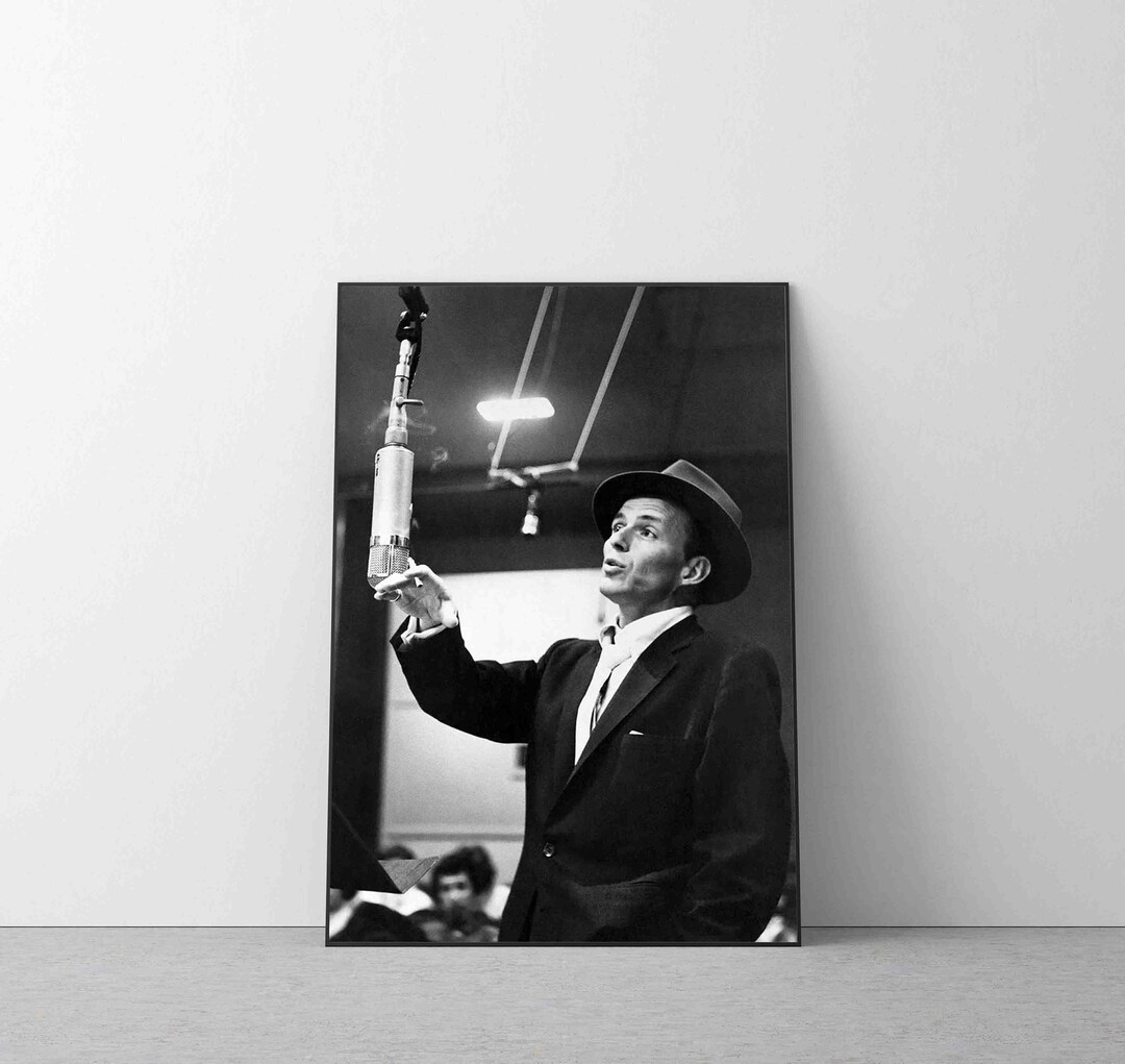 Frank Sinatra Capitol Studios Poster Print, Black and White American ...