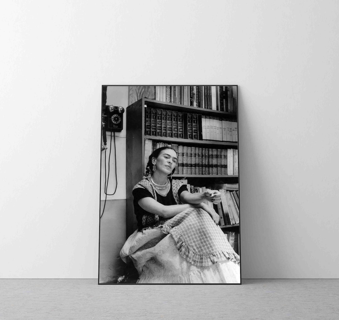 Frida Kahlo Book Library Poster Print, Mexican Artist Maximalist ...