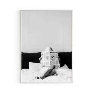 Bedtime New Reading Poster Print, Black and White Vintage Modern Art ...