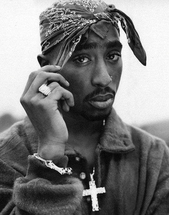 Tupac Black And White Poster