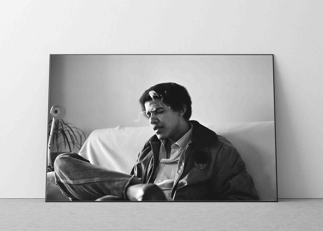 Barack Obama Cigarette Print, Iconic Black and White Smoking Poster ...