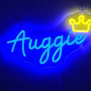 Personalized Crown Neon Sign for Kids Room, Custom Baby Name Led Neon ...