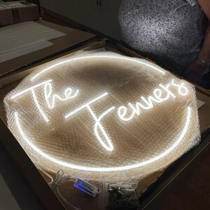 Custom Circle Neon Sign, Personalized Birthday Party Neon Light, Custom ...