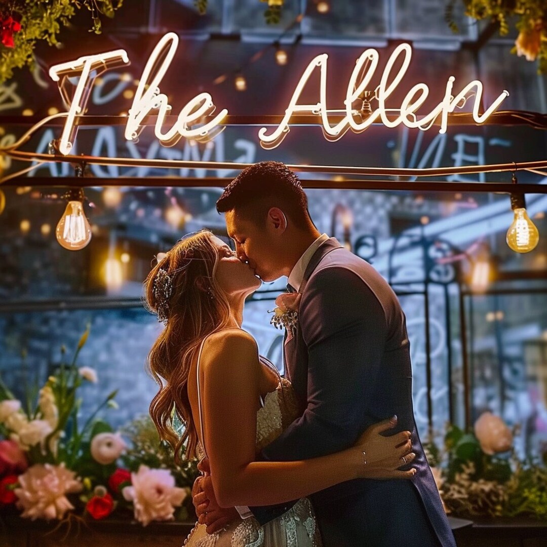 Custom Last Name Wedding Neon Sign, Two Names Neon Sign, Personlized ...