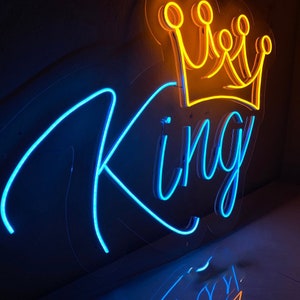 Personalized Crown Neon Sign for Kids Room, Custom Baby Name Led Neon ...