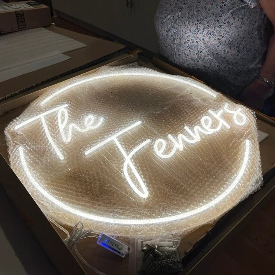 Custom Family Name Neon Signs With Heart, Wedding Neon Sign for ...
