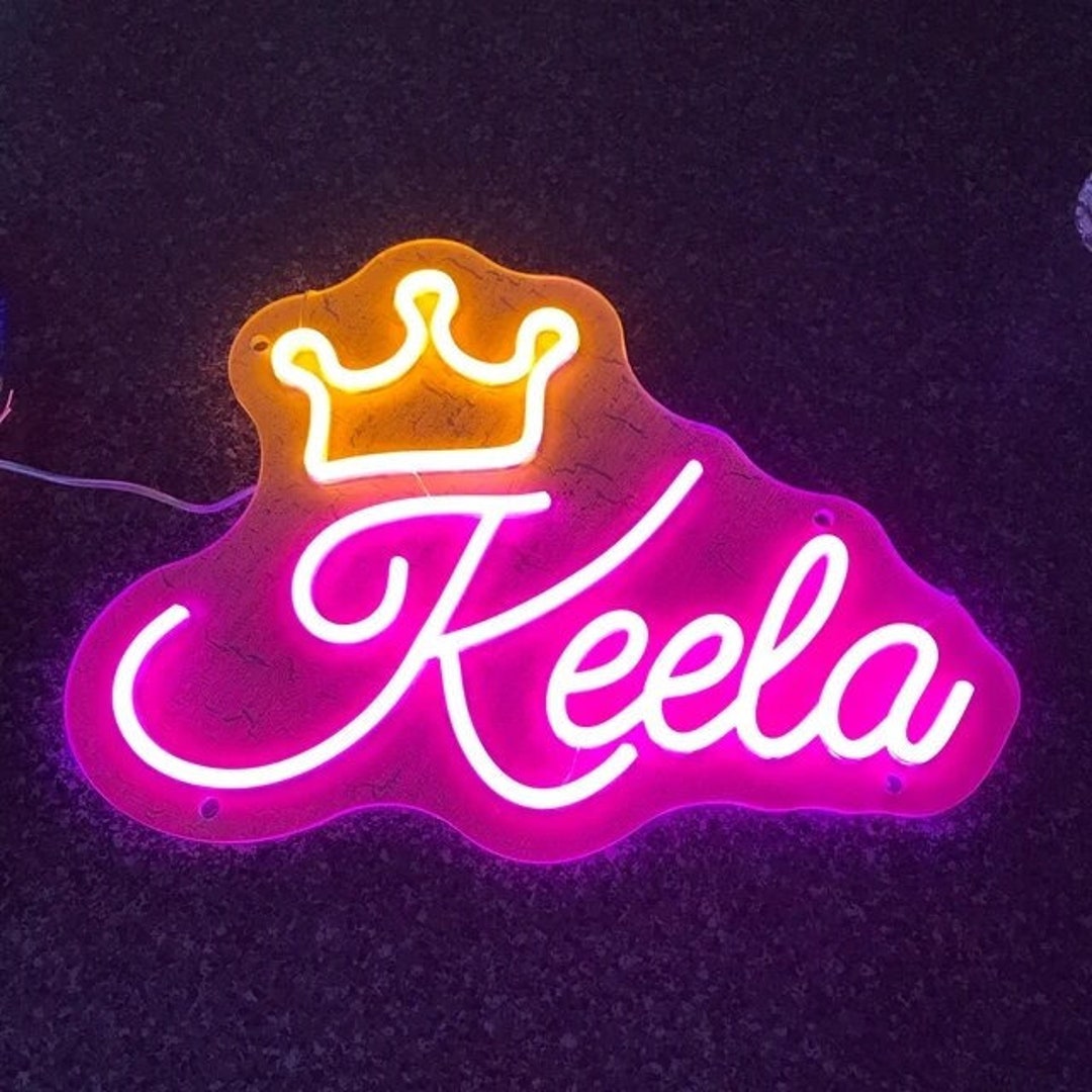 Custom Name Neon Sign With Crown, Personalized Neon Sign, Home Wall Art ...