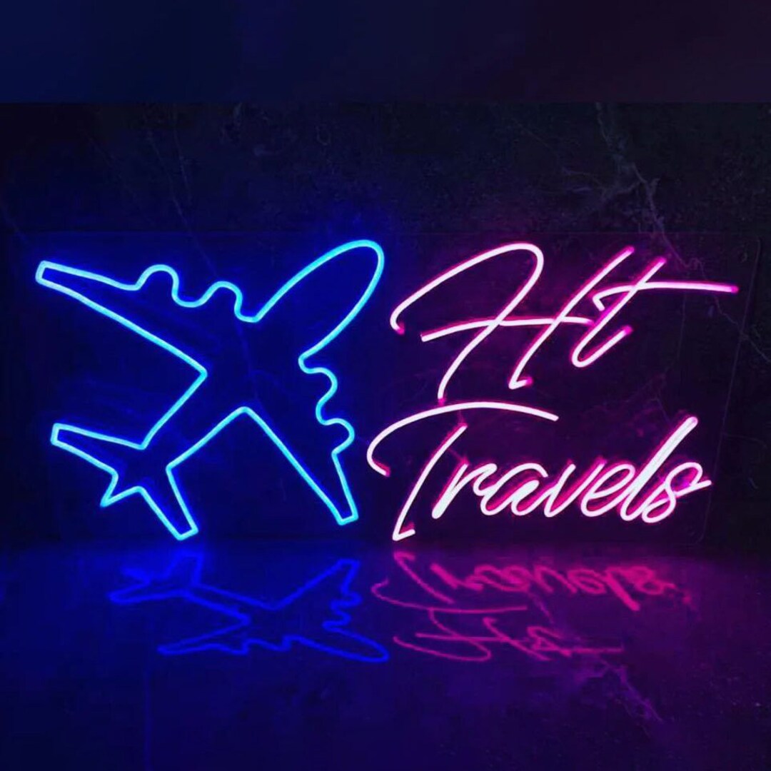 Airplane Neon Sign Light With Custom Name, Led Sign Plane Light Plane ...