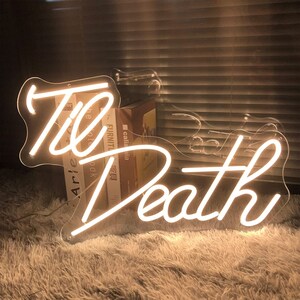 Custom Neon Sign for Wedding, Til Death Wedding Neon Sign, Personalized ...