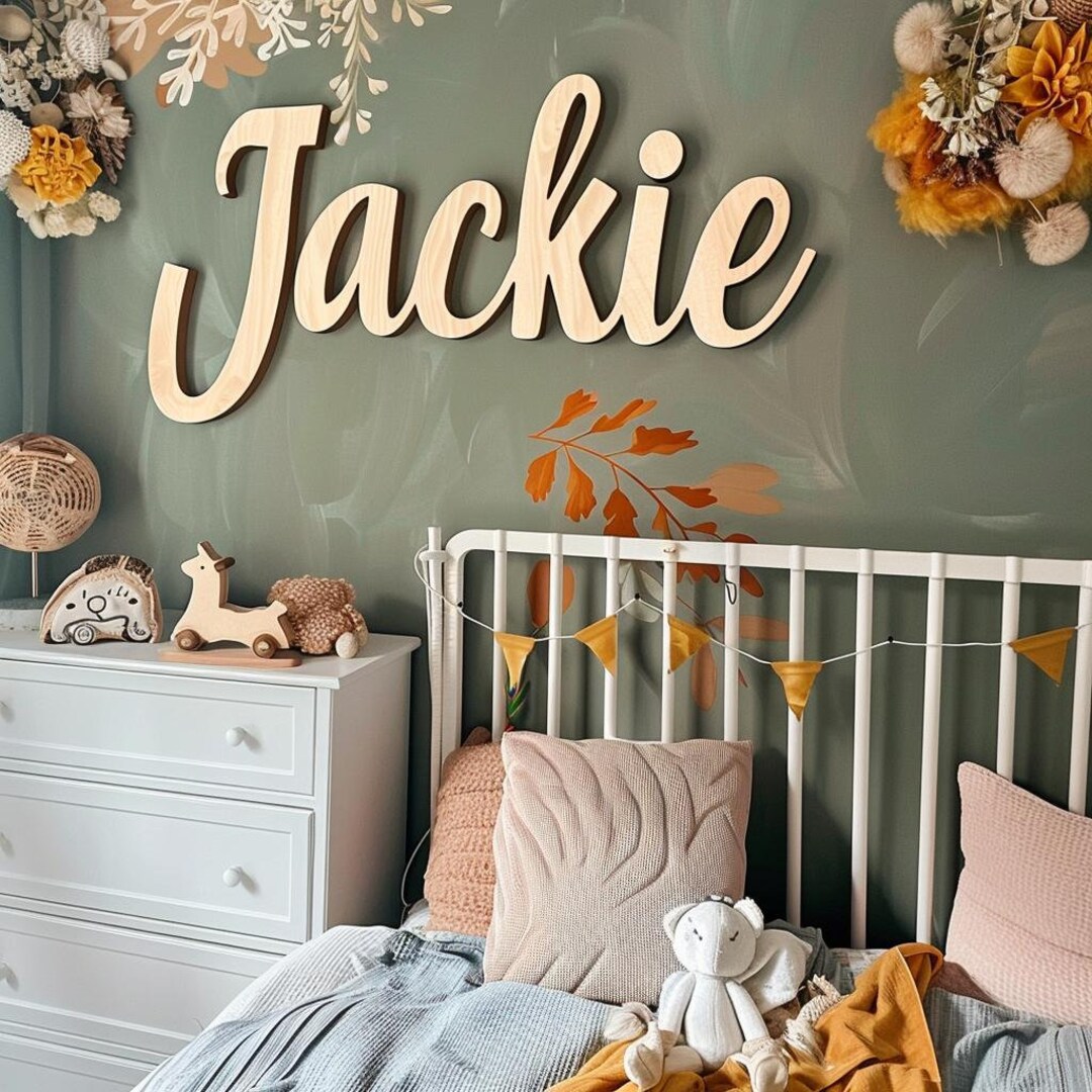 Kid Name Cut Out Wooden Name Sign, Letters Baby Name Sign, Nursery ...