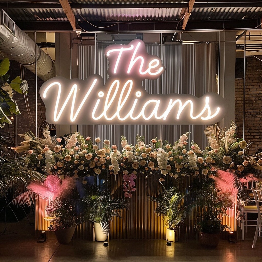 Personalized Last Name Neon Sign for Home Décor, Neon Wedding Light ...