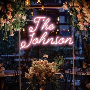 Personalized Last Name Neon Sign for Home Décor, Neon Wedding Light ...