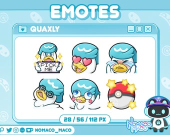 Pokemon Scarlet and Violet FUECOCO SET of 6 EMOTES, Pick Me, Heart, Cry ...